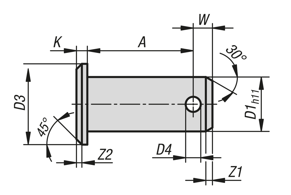 KIPP - Perno con testa ISO 2341 Forma B